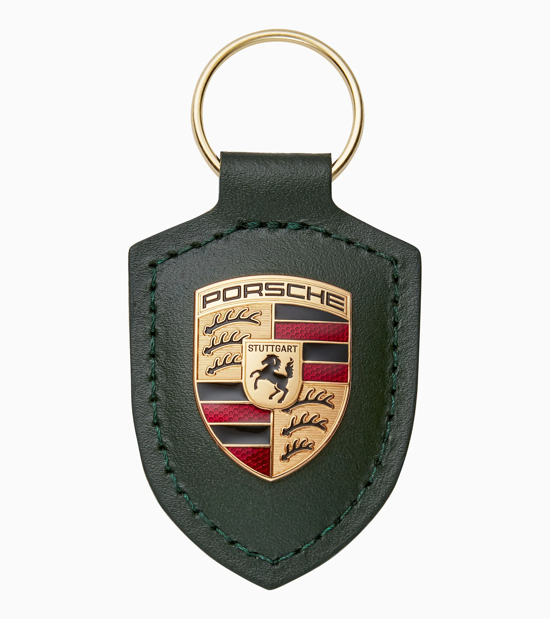 Porsche Crest Keyring, Oak Green Metallic - Essential | PORSCHE SHOP
