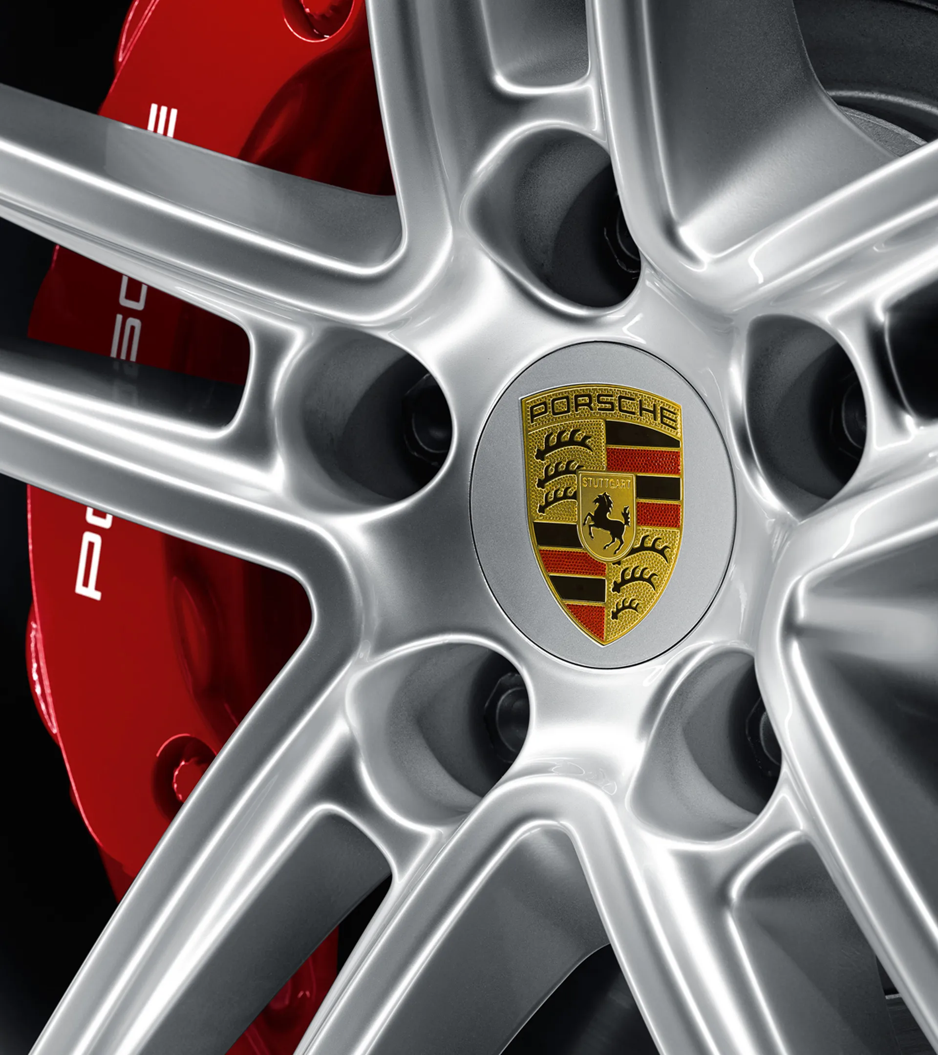 Porsche Wheel Hub Covers with Colored Crest Set of 4 PORSCHE SHOP